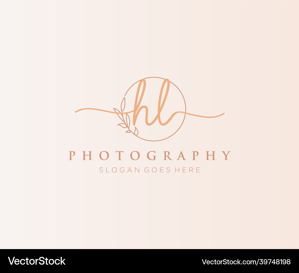 Initial hl feminine logo usable for nature salon Vector Image