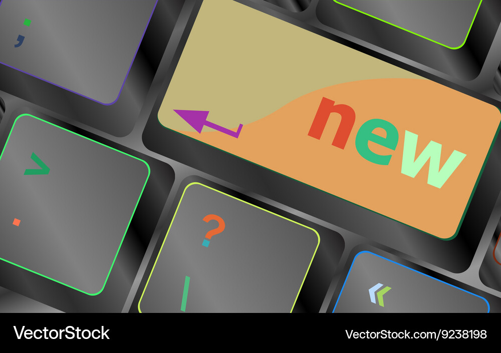 Keyboard with hot key new word Royalty Free Vector Image