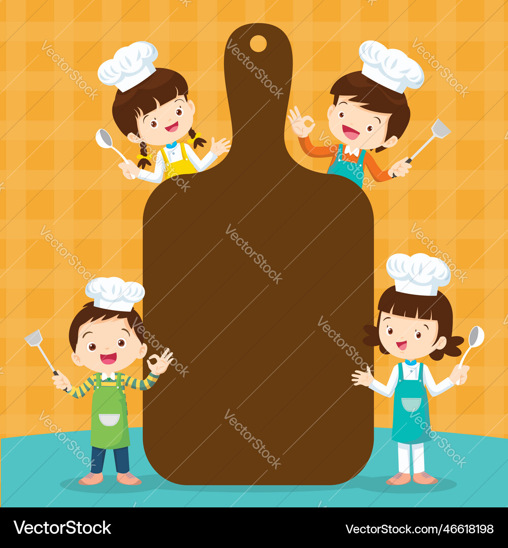 Kids Cooking Class Poster Template Royalty Free Vector Image