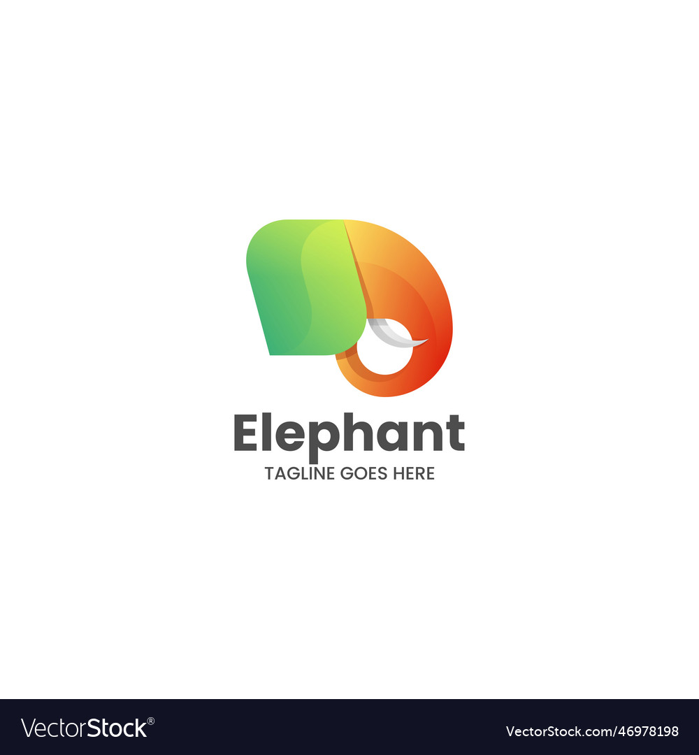 Logo elephant gradient colorful style Royalty Free Vector