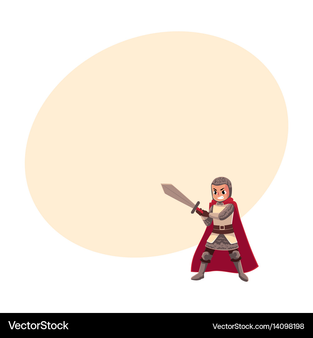 Medieval knight apprentice sword bearer squire Vector Image