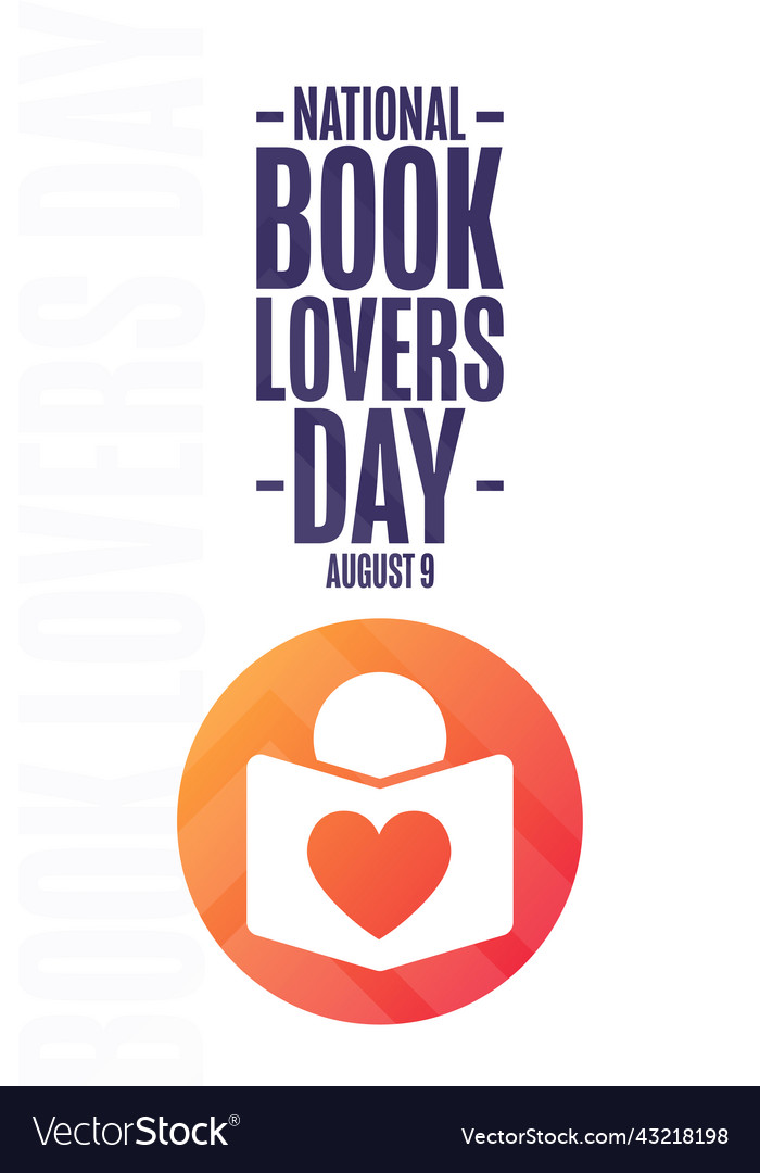 National book lovers day august 9 holiday Vector Image