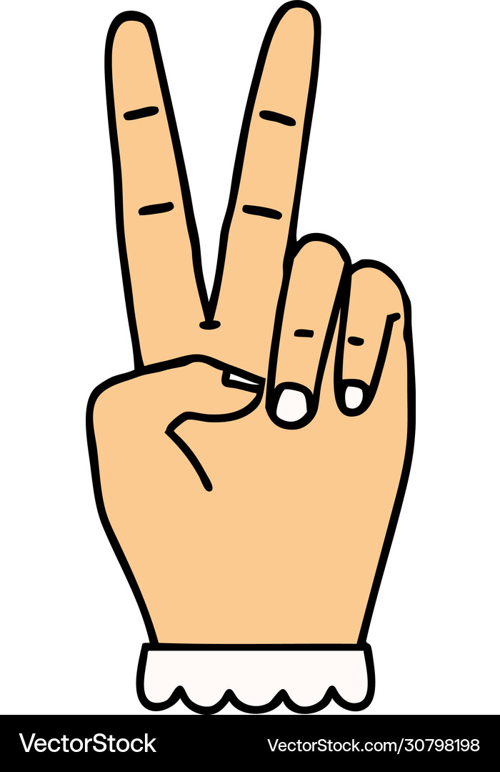Peace symbol two finger hand gesture Royalty Free Vector
