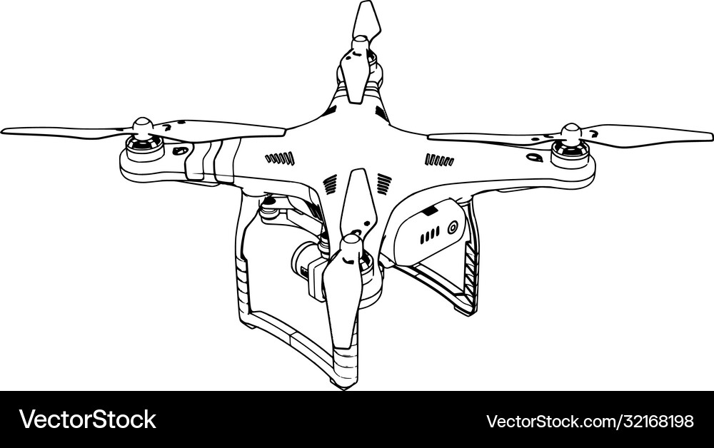 Quadrocopter sketch on a white background Vector Image