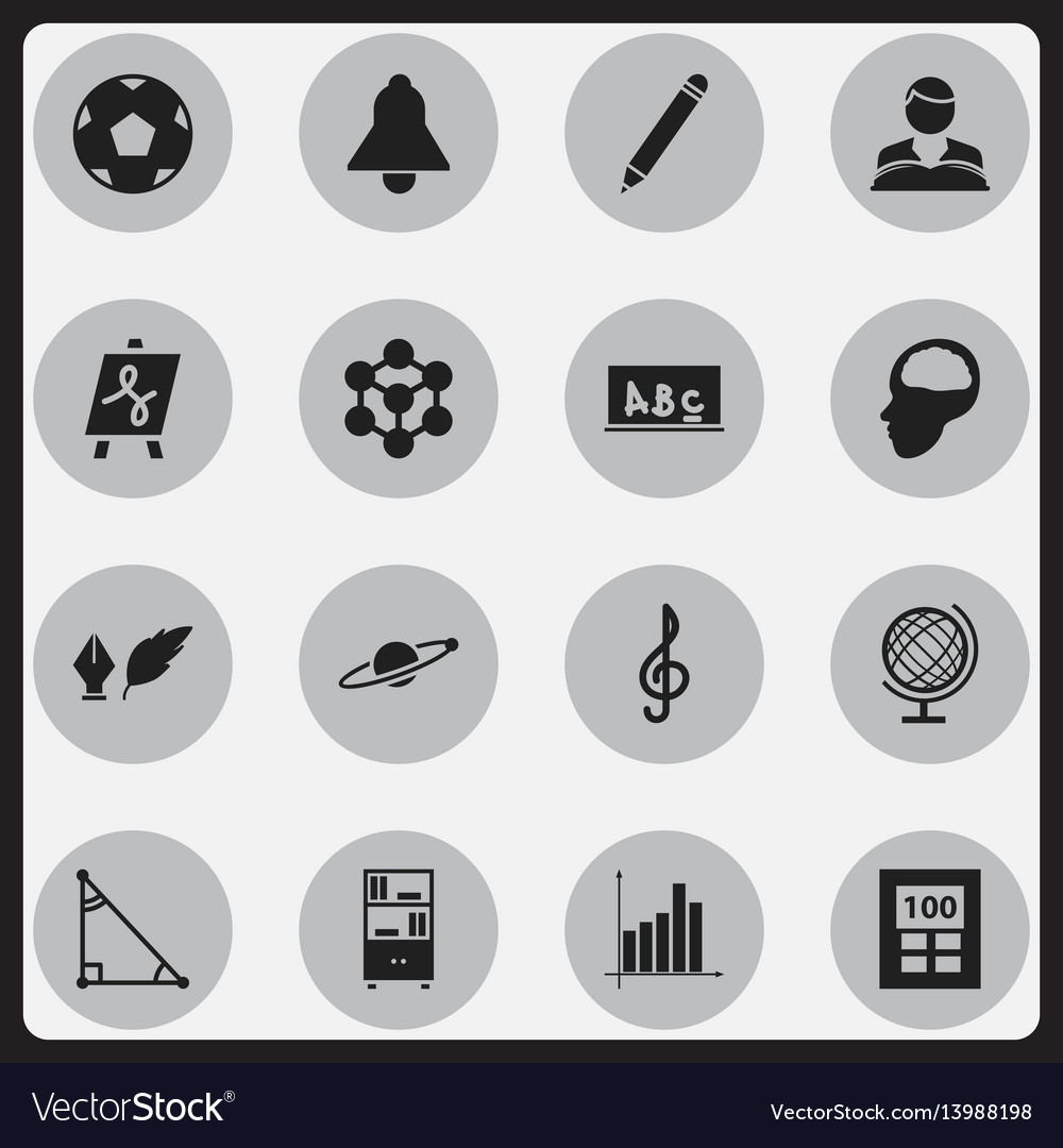 Set of 16 editable education icons includes Vector Image