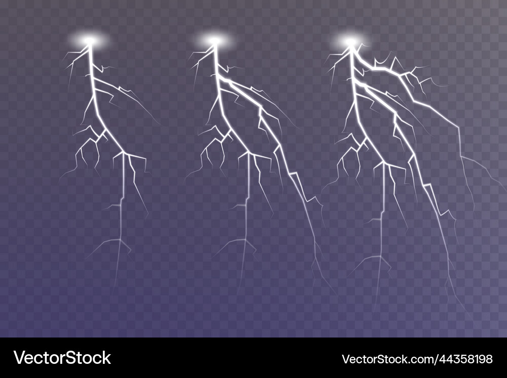 Set of lightning magical and bright light effect Vector Image