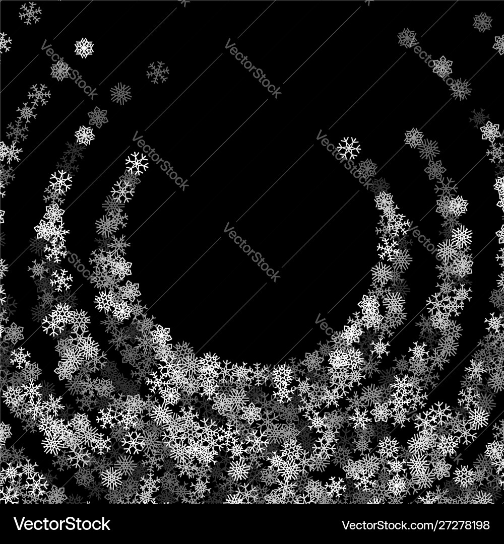 Swirl scattered snowflakes Royalty Free Vector Image