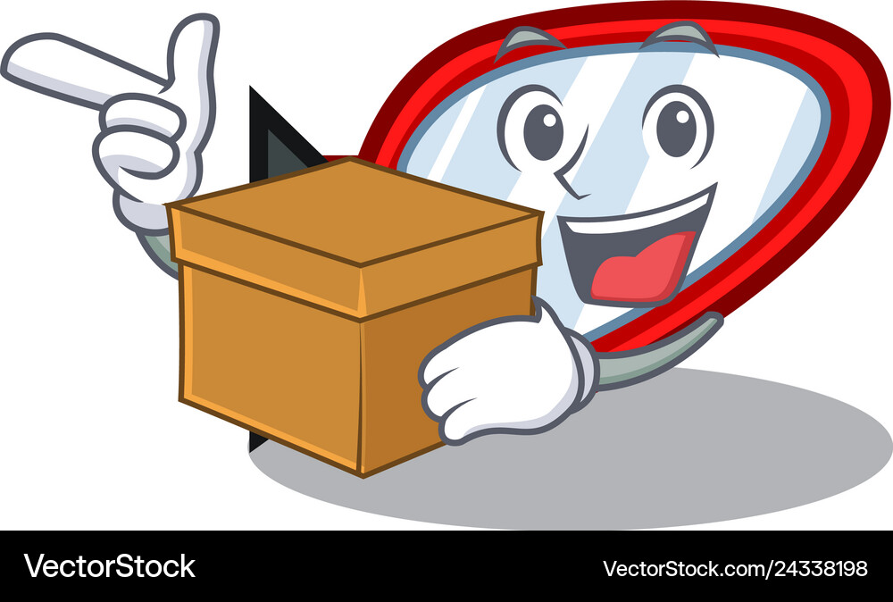 With box side mirror in the cartoon shape Vector Image