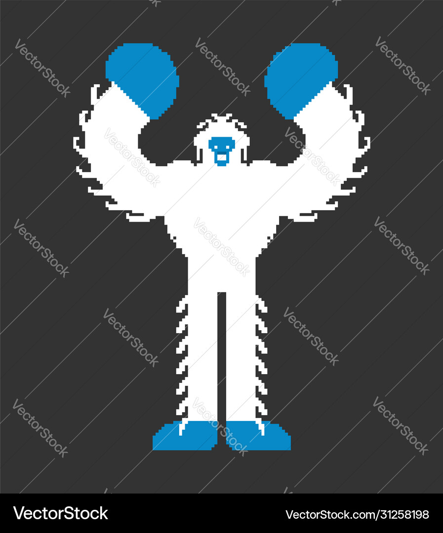 Yeti pixel art bigfoot pixelated abominable Vector Image