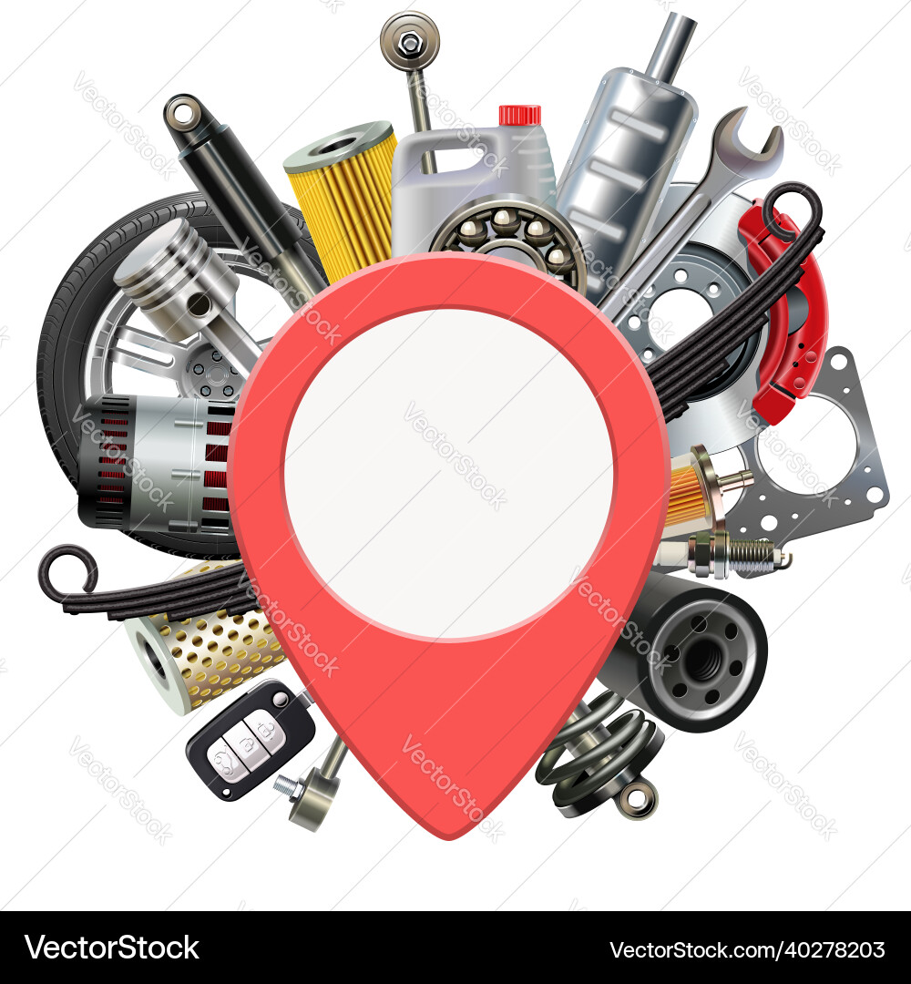 Car parts with pick point Royalty Free Vector Image