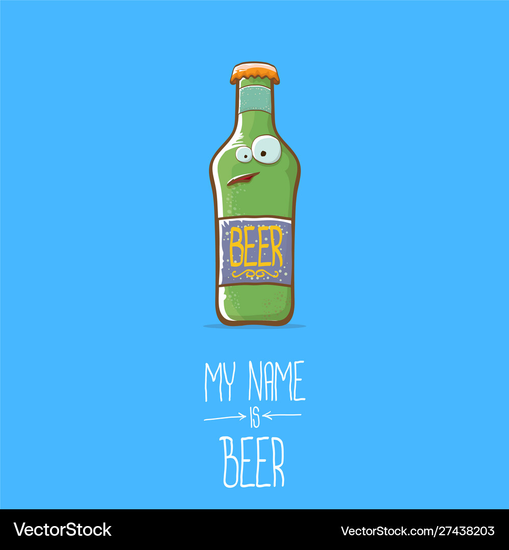 Cartoon funky beer bottle character Royalty Free Vector