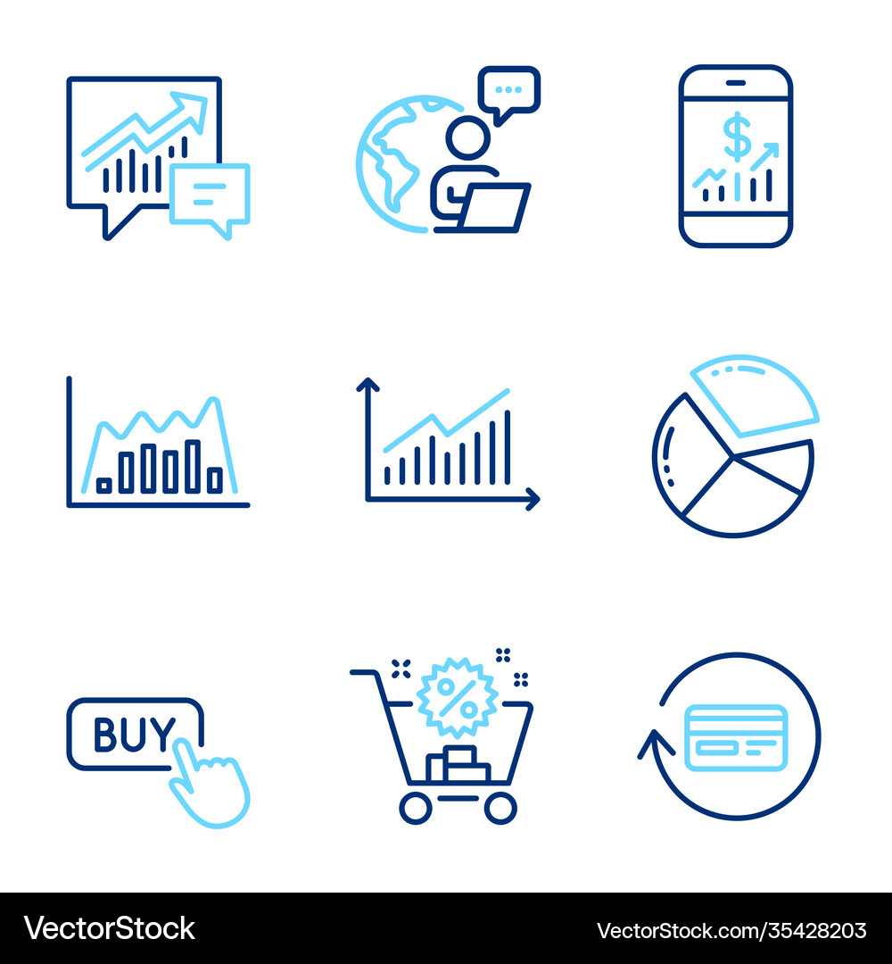Finance icons set included icon as refund Vector Image