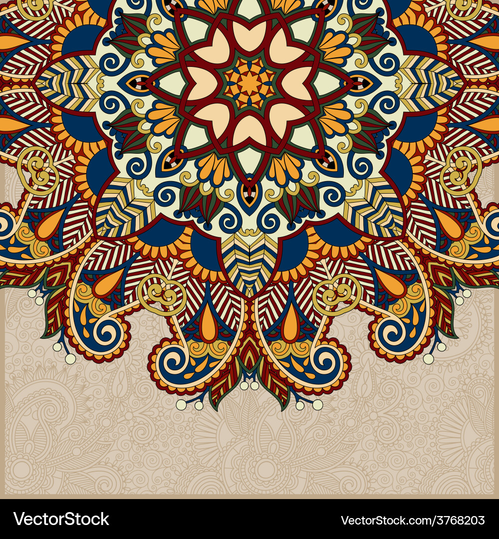 Floral round pattern in ukrainian oriental ethnic Vector Image