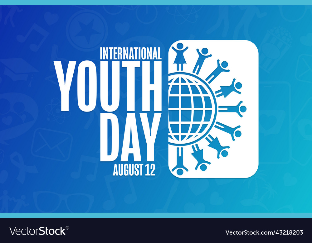 International youth day august 12 holiday Vector Image International youth day august 12 holiday Vector Image