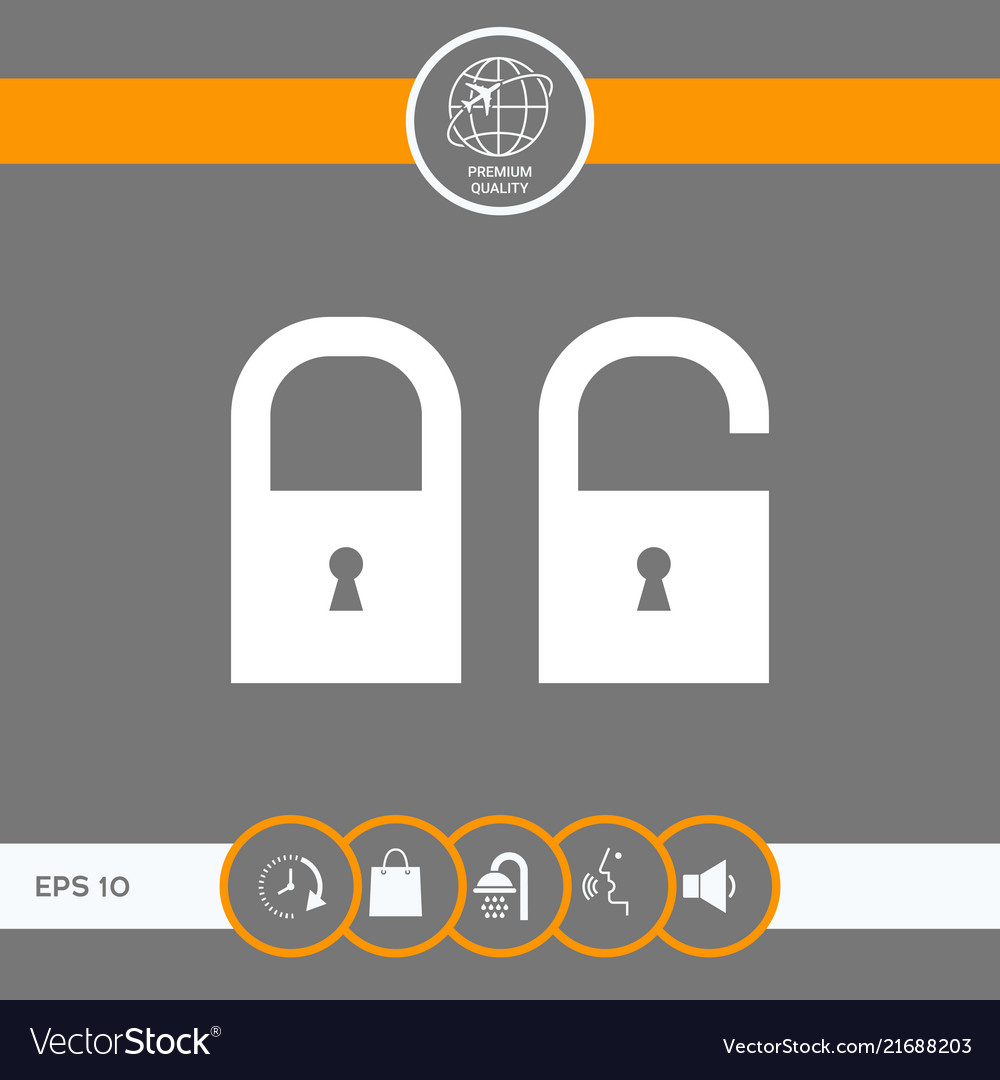 Lock unlock - set icon Royalty Free Vector Image