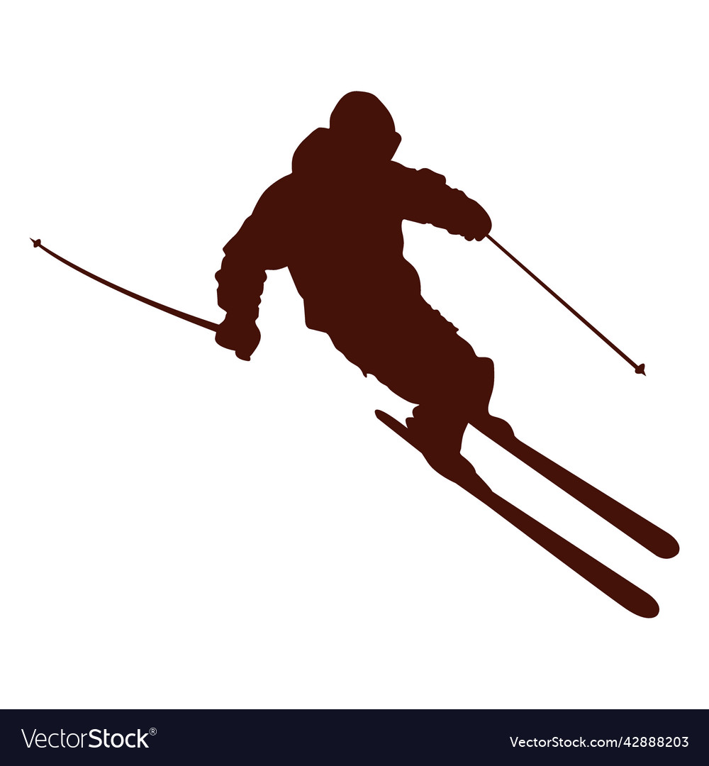 Ski mountain downhill high quality Royalty Free Vector Image