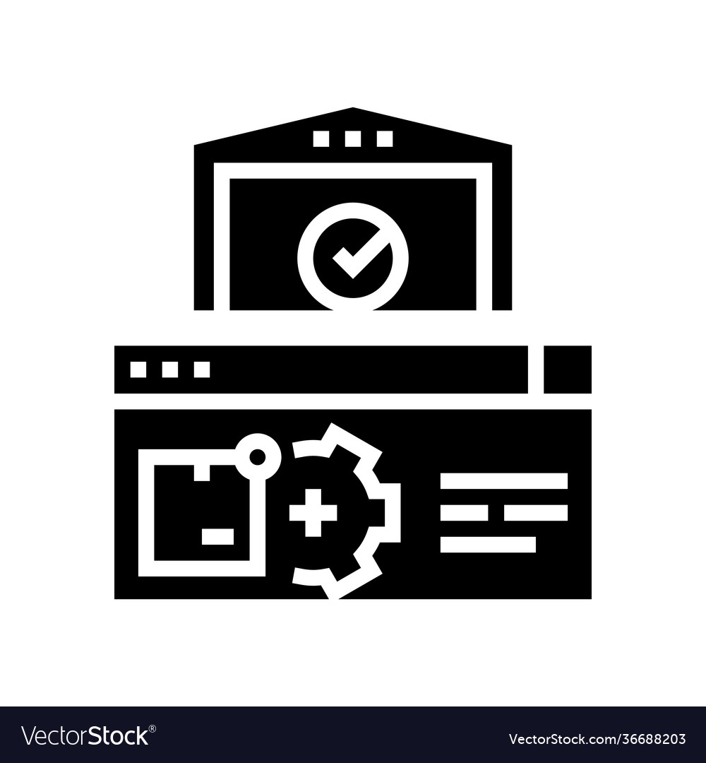 Storehouse logistics process glyph icon Royalty Free Vector