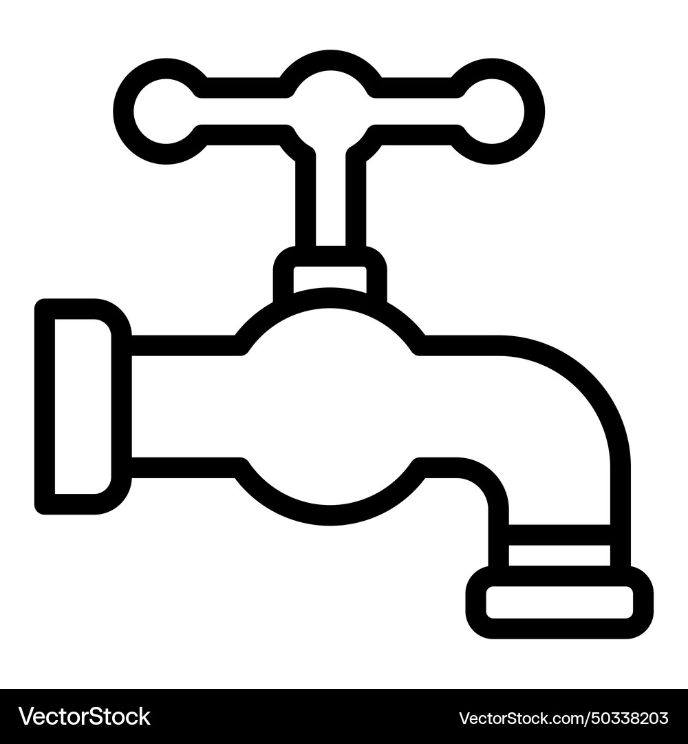 Water tap flat icon isolated on white background Vector Image