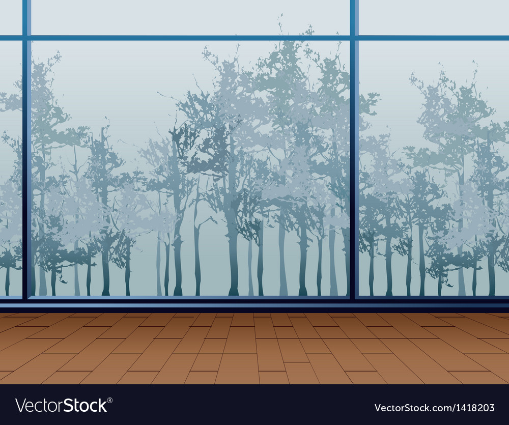 Window forest view Royalty Free Vector Image - VectorStock