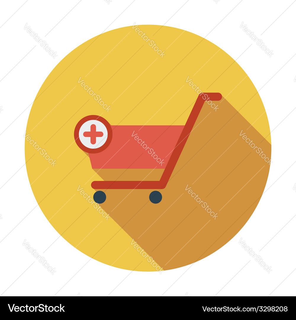 Cart flat single icon Royalty Free Vector Image