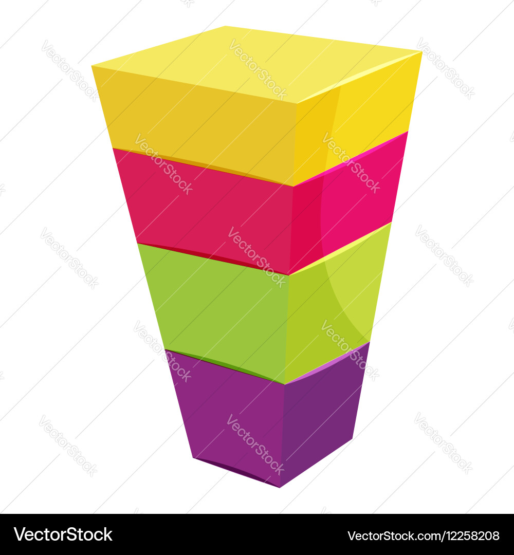 Color cubes stacked icon cartoon style Royalty Free Vector
