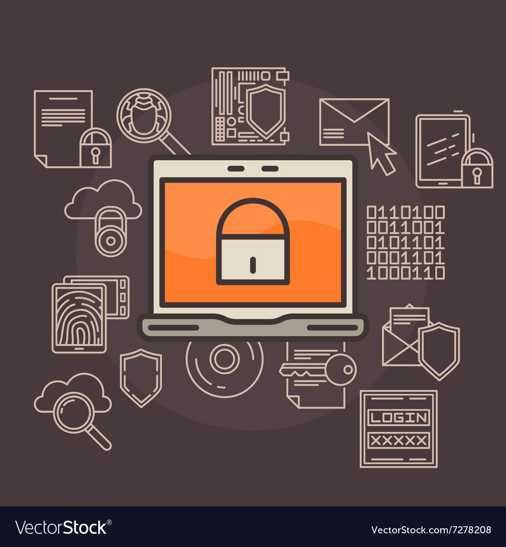 Data protection flat Royalty Free Vector Image