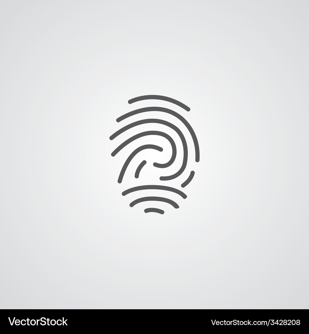 Fingerprint outline symbol dark on white Vector Image