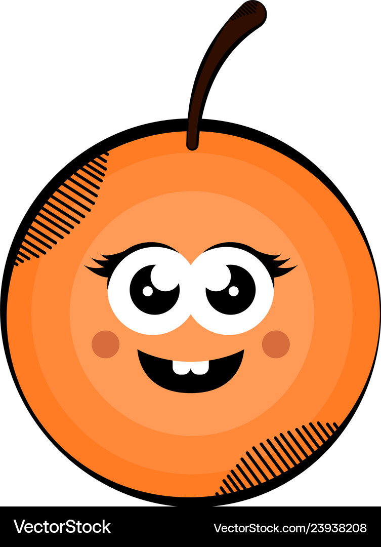 Happy orange cartoon colored sketch Royalty Free Vector