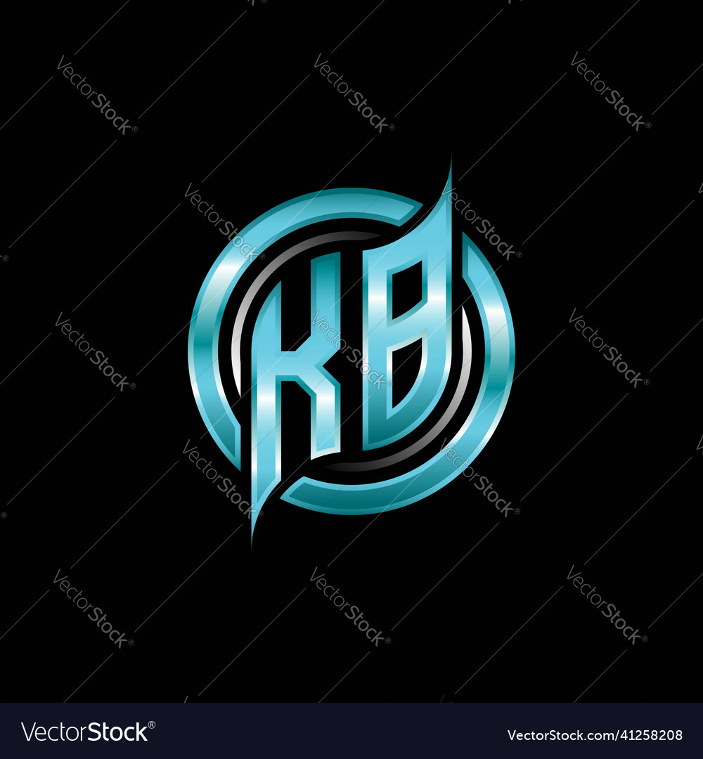 Kb initial monogram logo circle rounded Royalty Free Vector