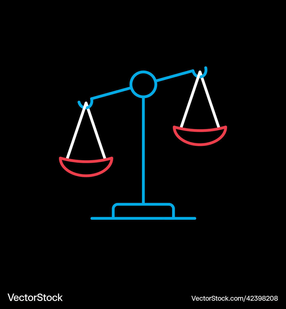 Law scale isolated icon justice outline icon Vector Image