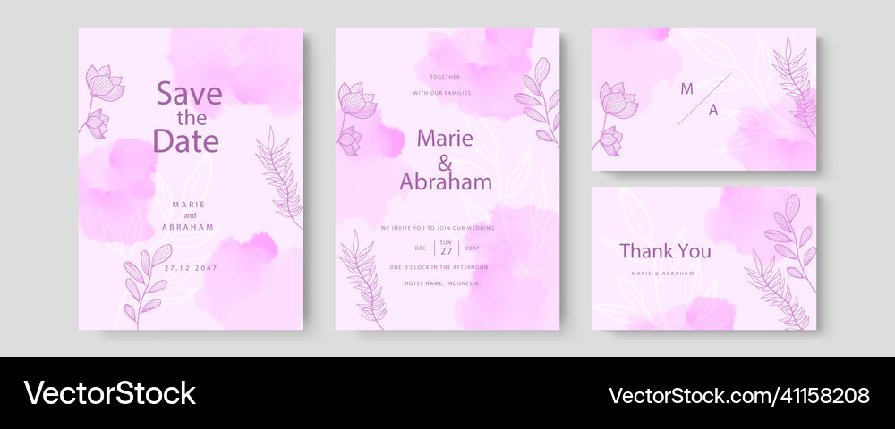 Luxury wedding invitation card invite cover Vector Image