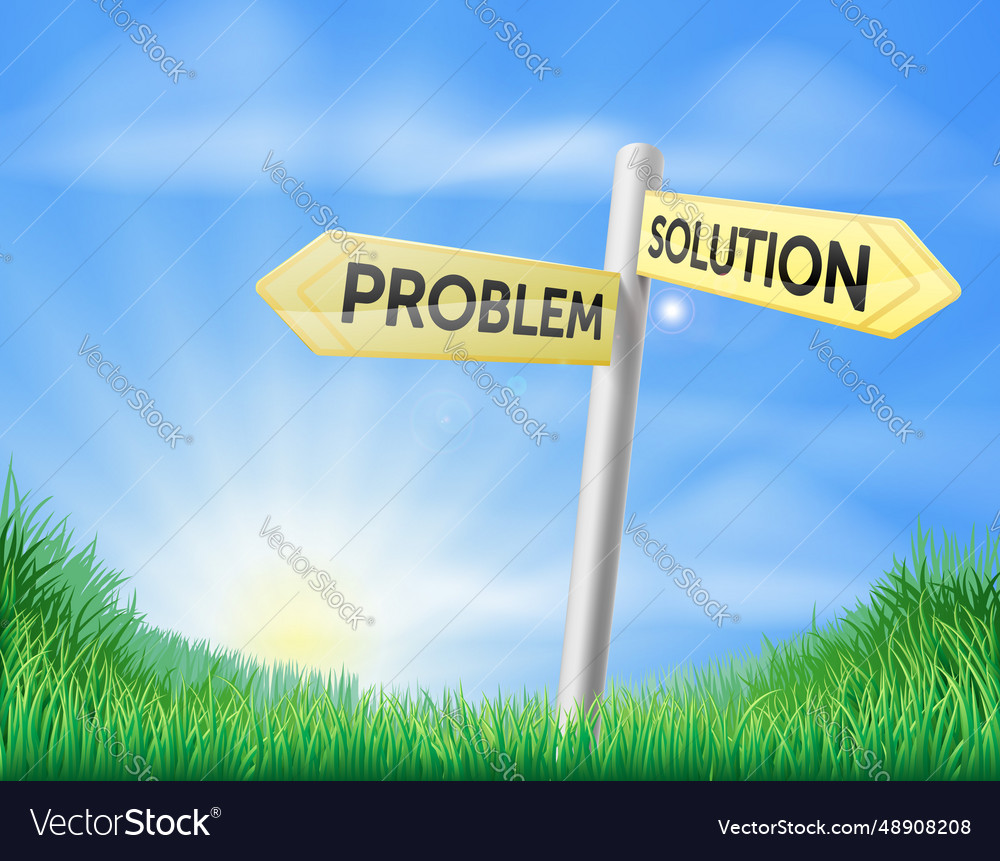 Problem solution sign concept Royalty Free Vector Image