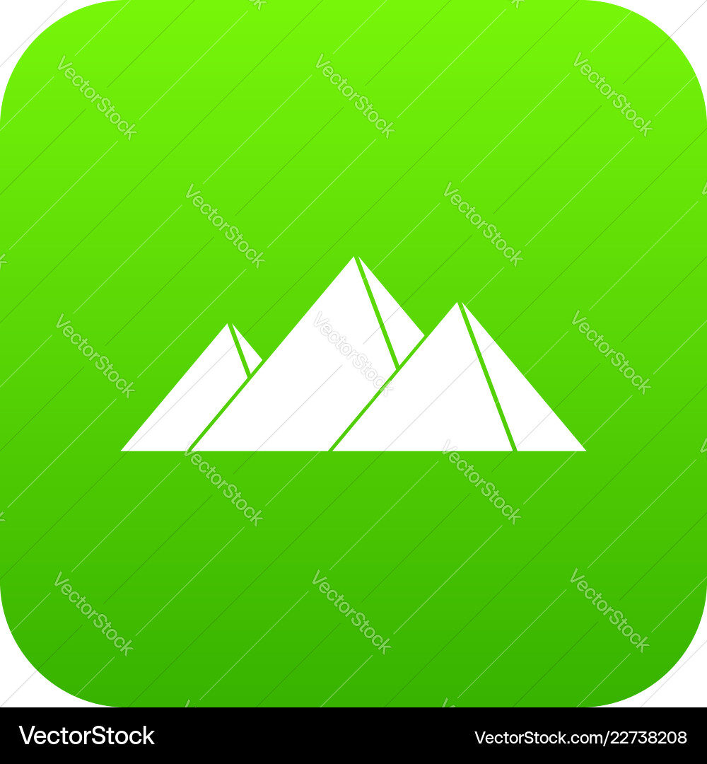 Pyramids in giza icon digital green Royalty Free Vector