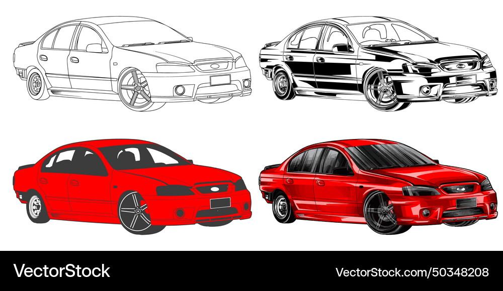 Red drag racing car with black strip Royalty Free Vector