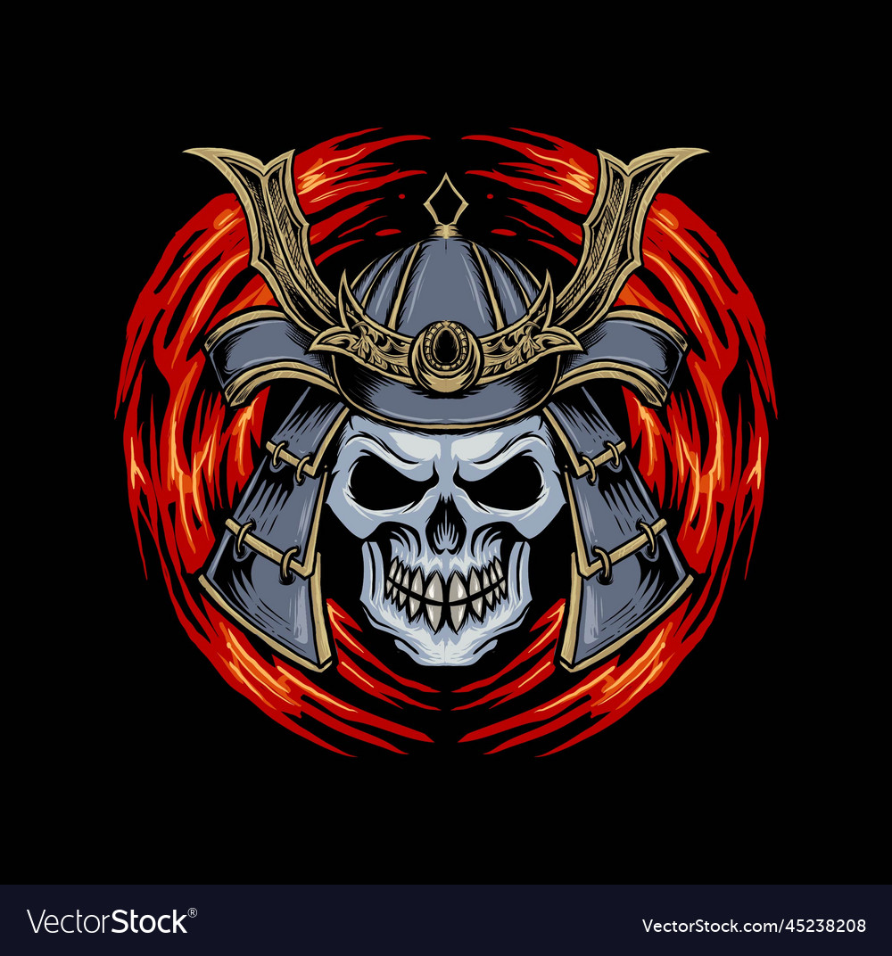 Samurai skull Royalty Free Vector Image - VectorStock