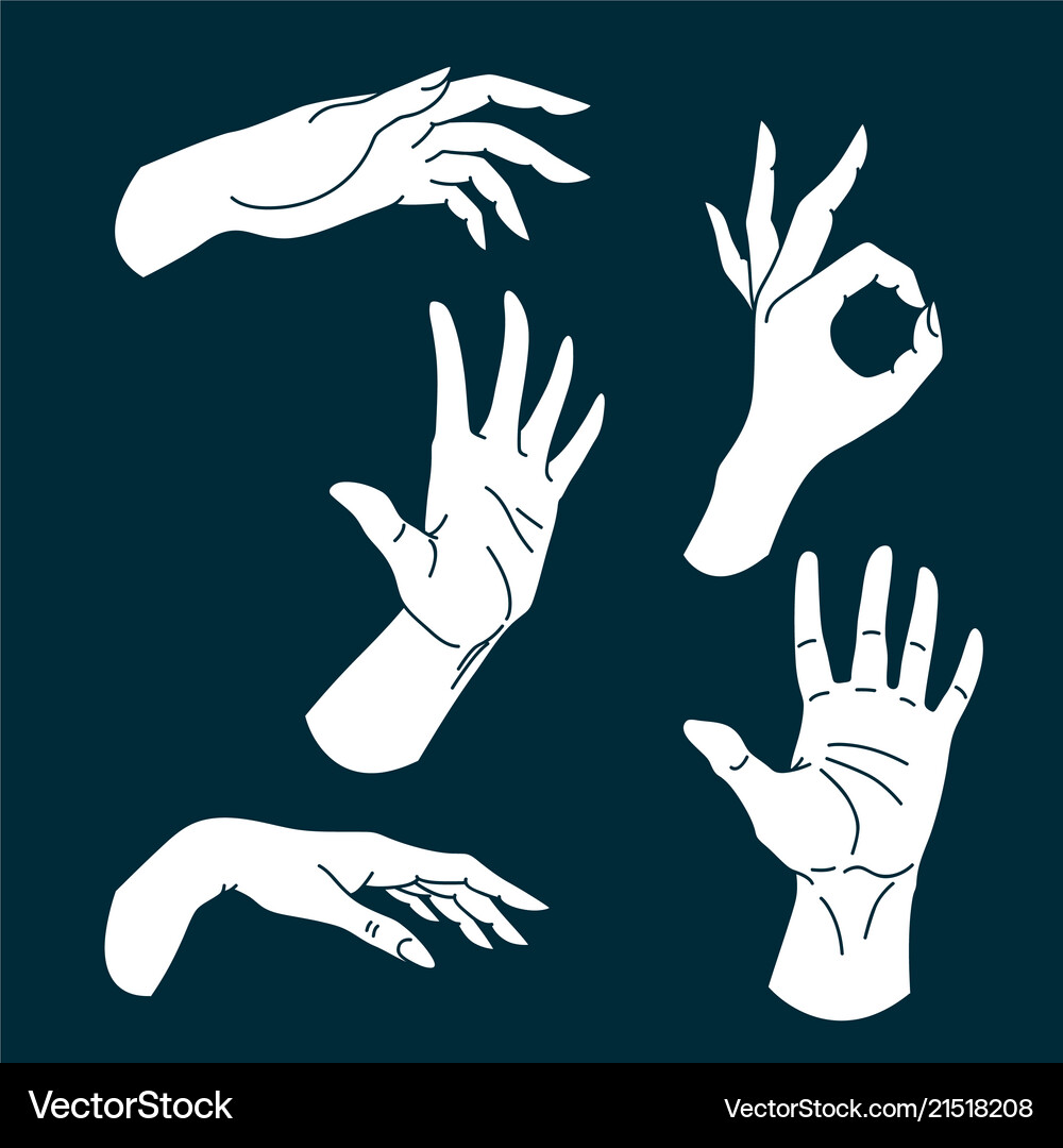 Set of hand drawn arms Royalty Free Vector Image