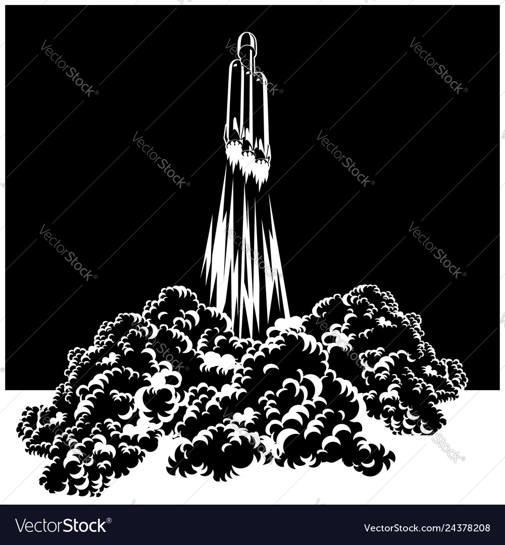Space rocket launch Royalty Free Vector Image - VectorStock