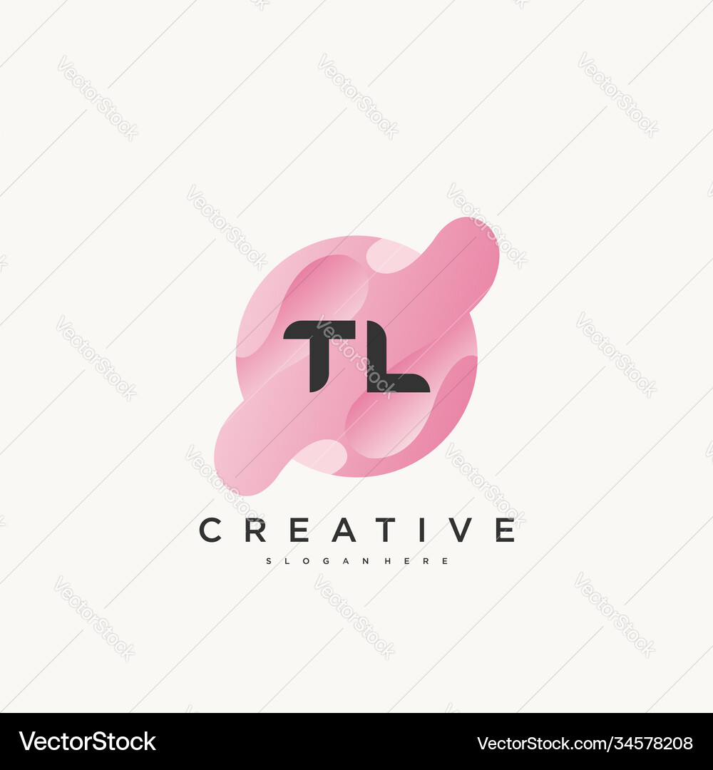 Tl initial letter colorful logo icon design Vector Image