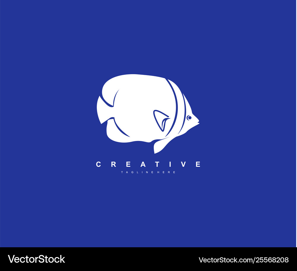 Triangle butterfly fish logo Royalty Free Vector Image