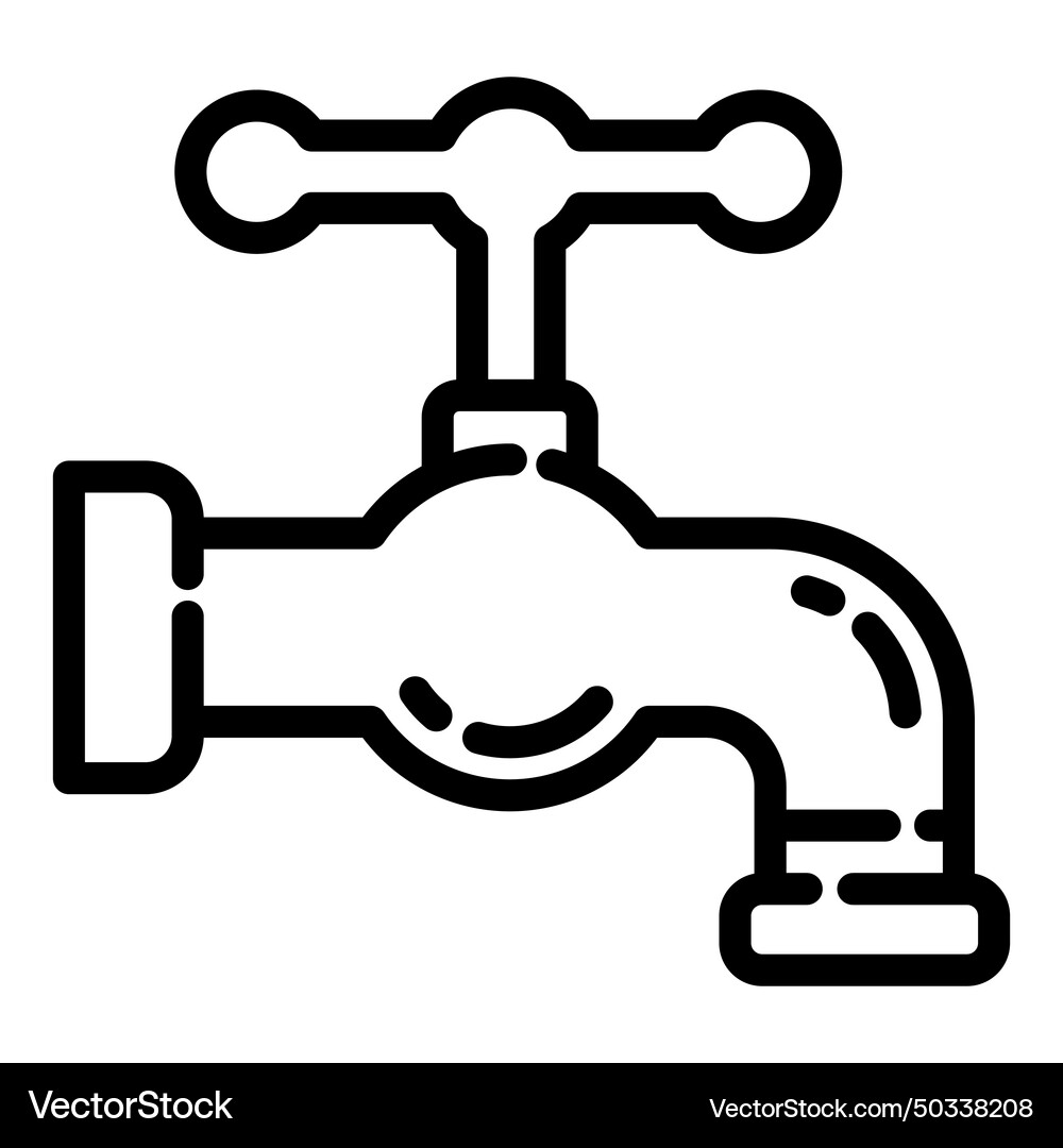 Water tap flat icon isolated on white background Vector Image