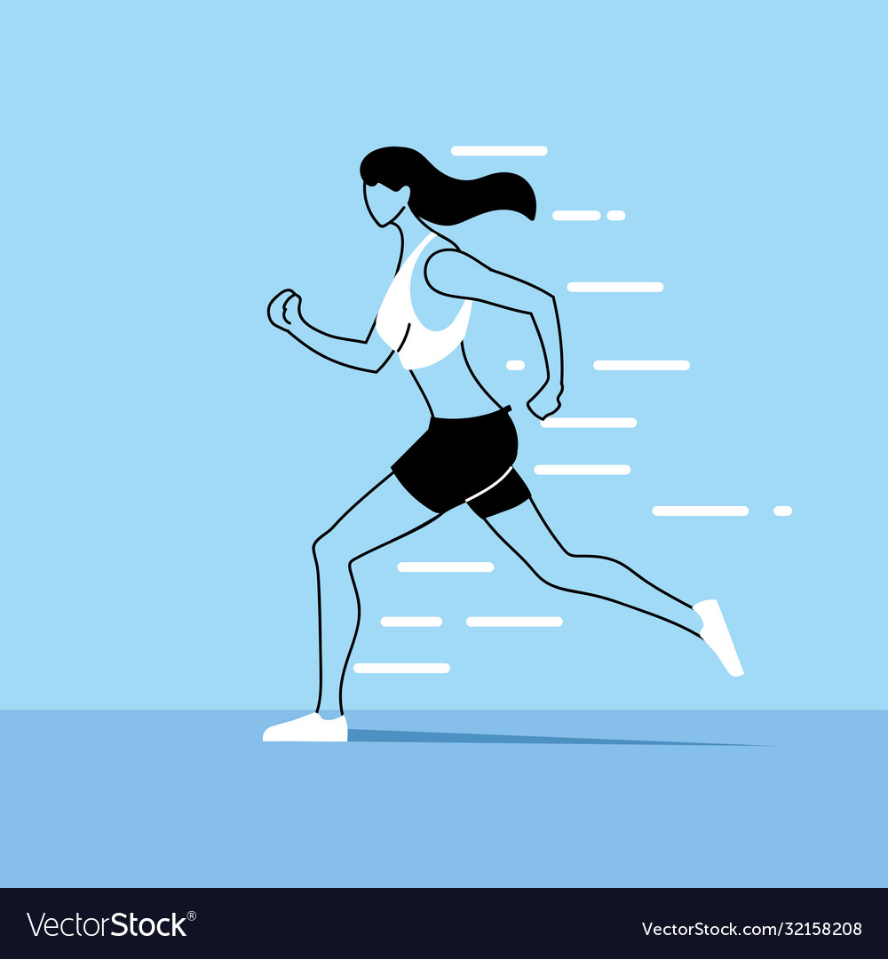 Woman avatar running design Royalty Free Vector Image