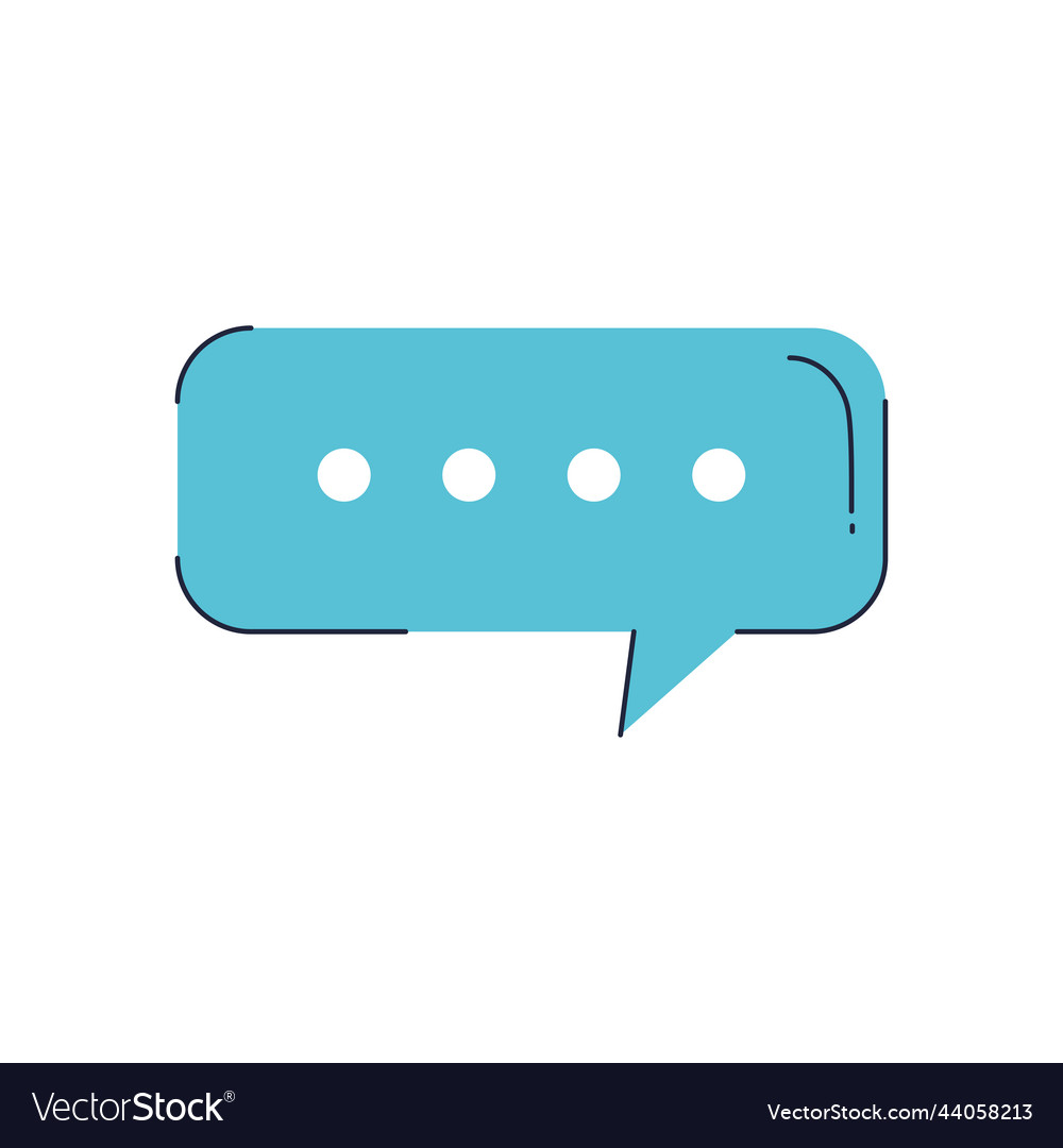 Blue speech bubble message Royalty Free Vector Image
