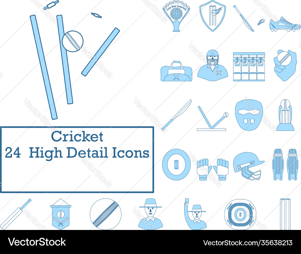Cricket icon set Royalty Free Vector Image - VectorStock
