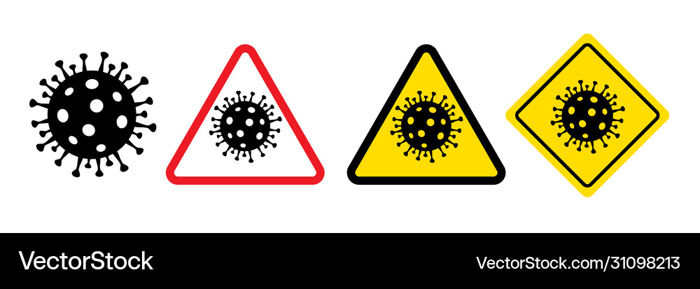 Danger symbols coronavirus sign Royalty Free Vector Image