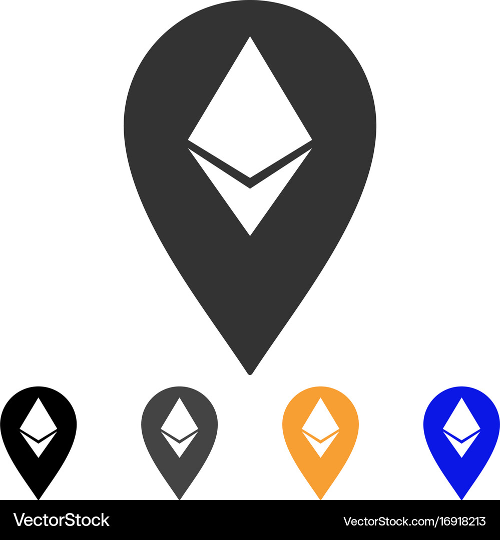 Ethereum marker icon Royalty Free Vector Image