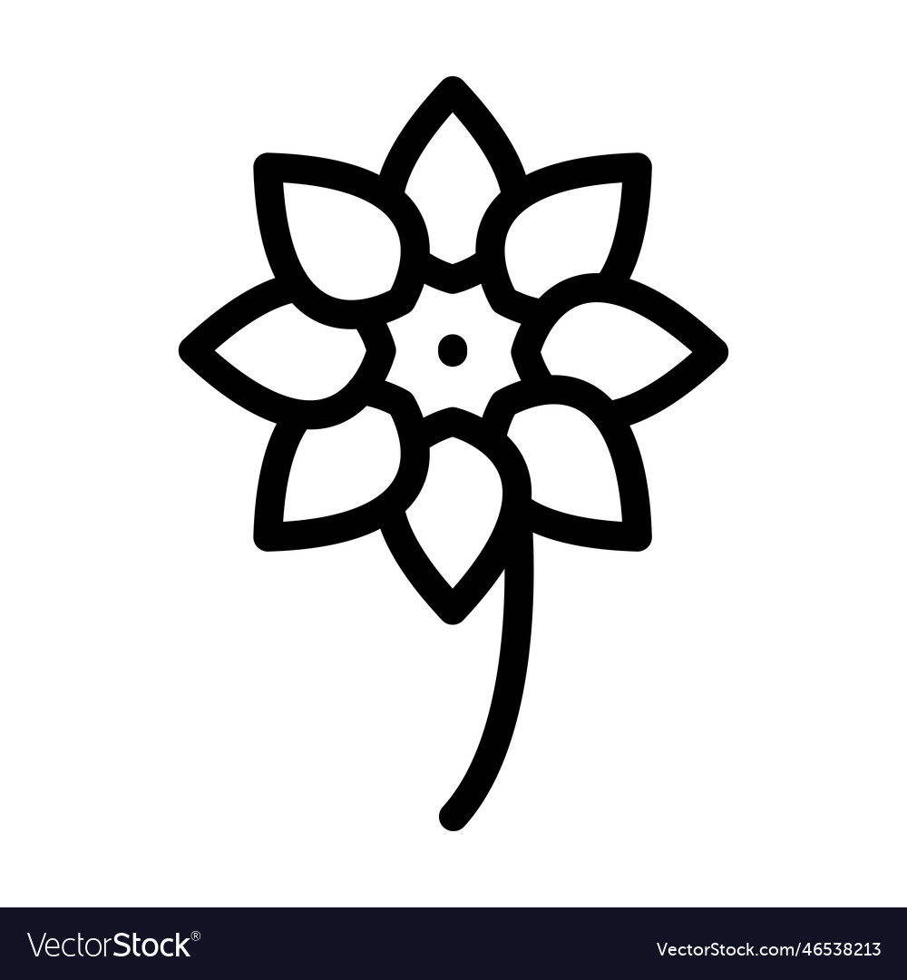 Flower thick line icon for personal Royalty Free Vector