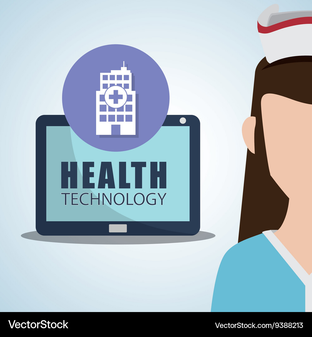 Health care design technology icon isolated Vector Image