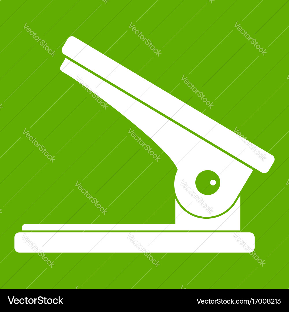 Office paper hole puncher icon green Royalty Free Vector