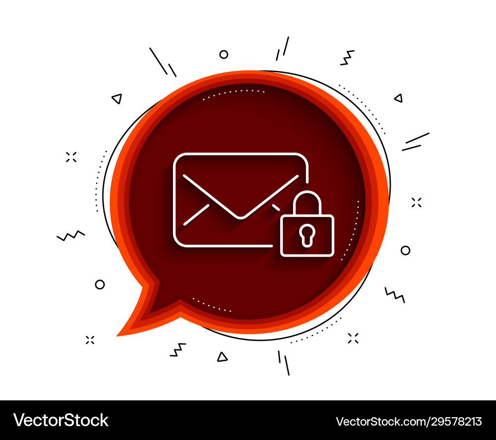Secure mail line icon private message Royalty Free Vector