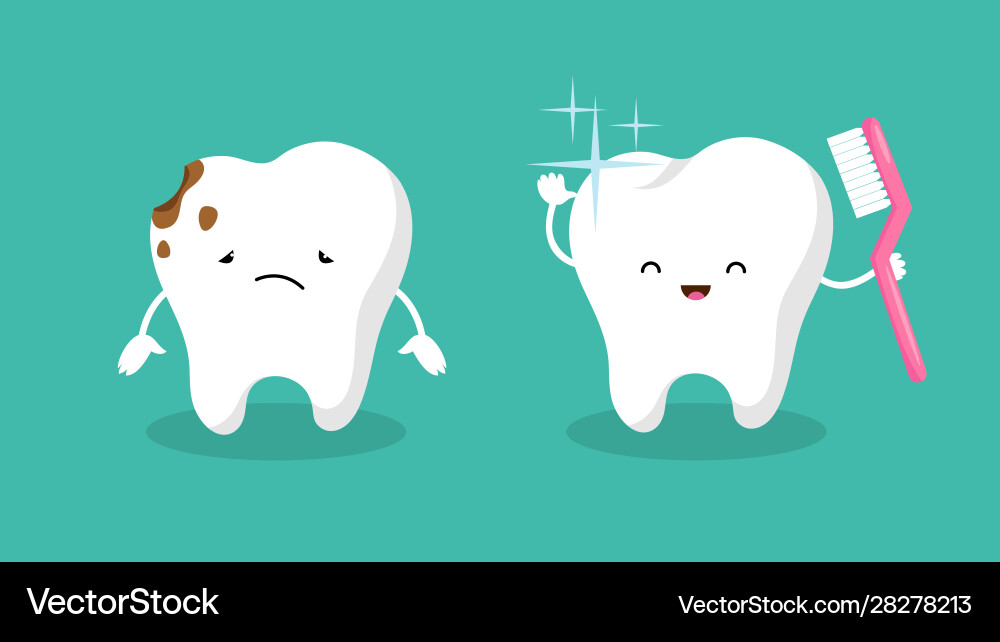 Teeth plaque terth shiny white tooth mouth Vector Image